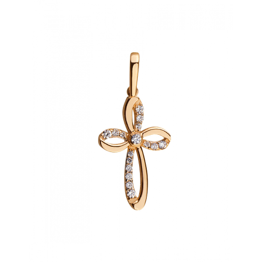 Золотий хрестик з цирконієм куб. (01-18161083/1974): купити за ціною 1 ...